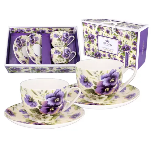 CARMANI SET SOLJICA ZA KAFU ENGLISH ROYAL GARDEN PANSIES 260ML