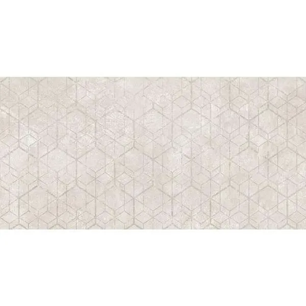 Liv Terria Light Grey Geo Decor Matt Rect 29.8x59.8cm