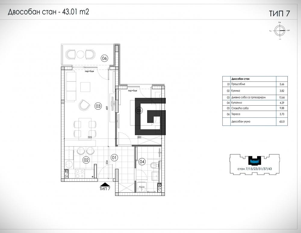 Luksuz, novogradnja-Novi Beograd, Ledine ID#1925
113.977 €