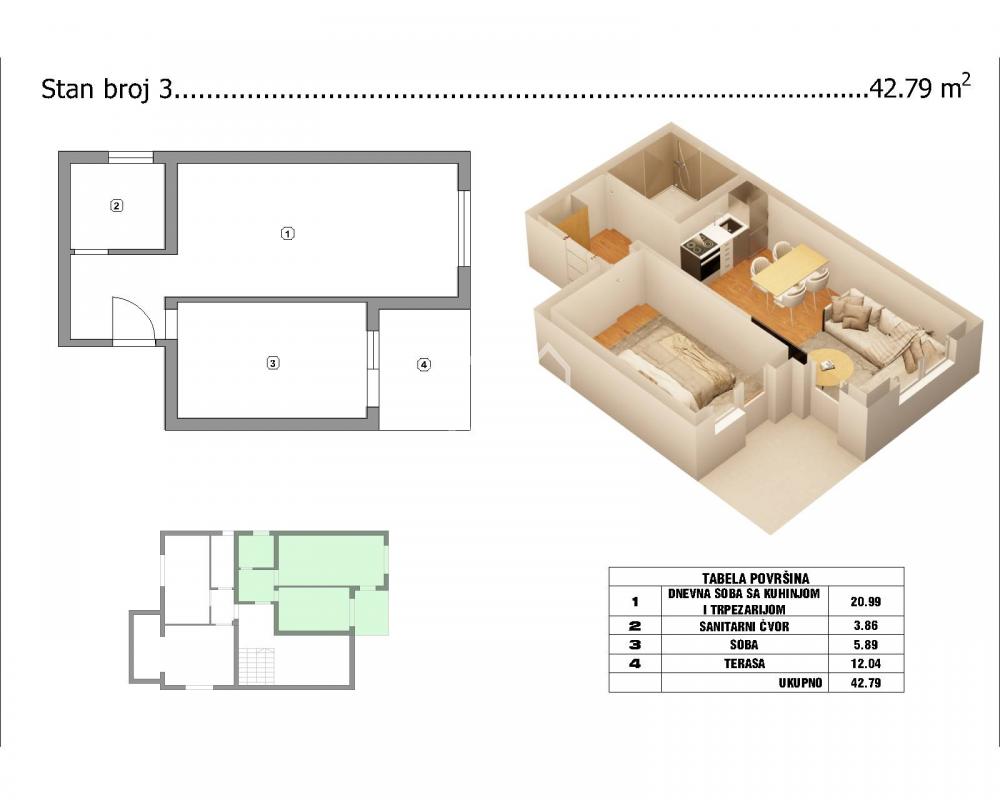 Novogradanja,1.5 STAN 42M2 ID#2339
77.000 €