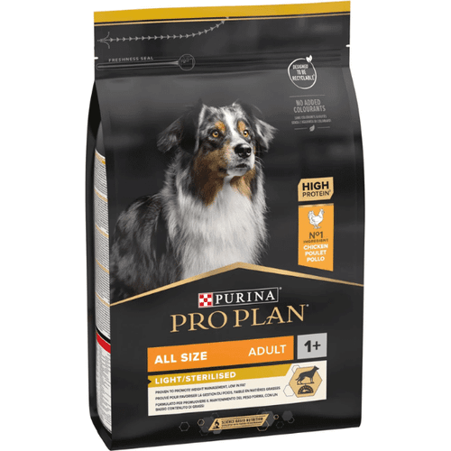 Purina Pro Plan Dog All Sizes Adult Light/Sterilised Piletina - 3 kg