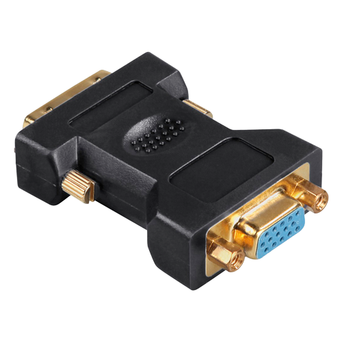 HAMA adapter-konverter DVI na VGA (m/ž) (Crni) - 45073, DVI-I - muški, VGA - ženski