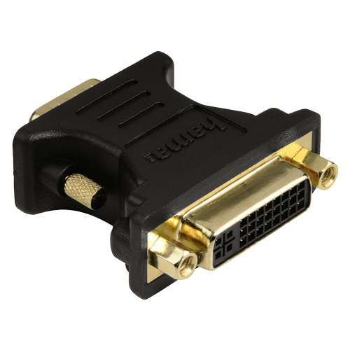 HAMA adapter-konverter VGA na DVI (m/ž) (Crni) pozlaćeni - 45074, VGA - muški, DVI-I - ženski