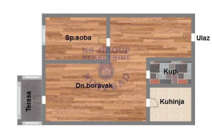 Dvosoban stan u Sremskoj Kamenici,44m2