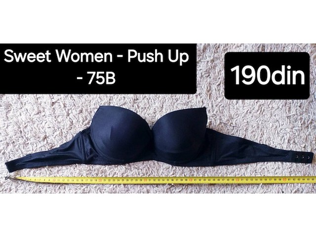 Sweet Women Push Up grudnjak brushalter crni 75B