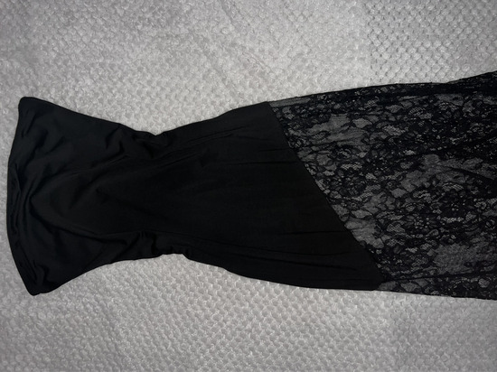 Crna haljina sa cipkom do poda