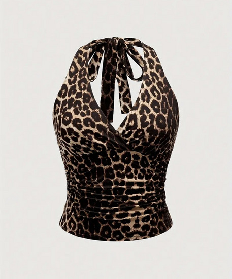 Leopard print halter top