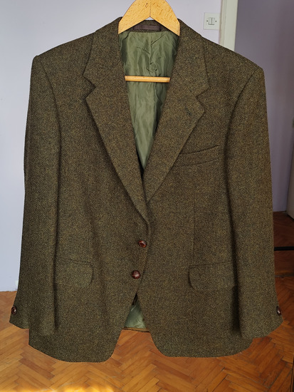 RETKO Pravi maslinasto braon TWEED made in ENGLAND