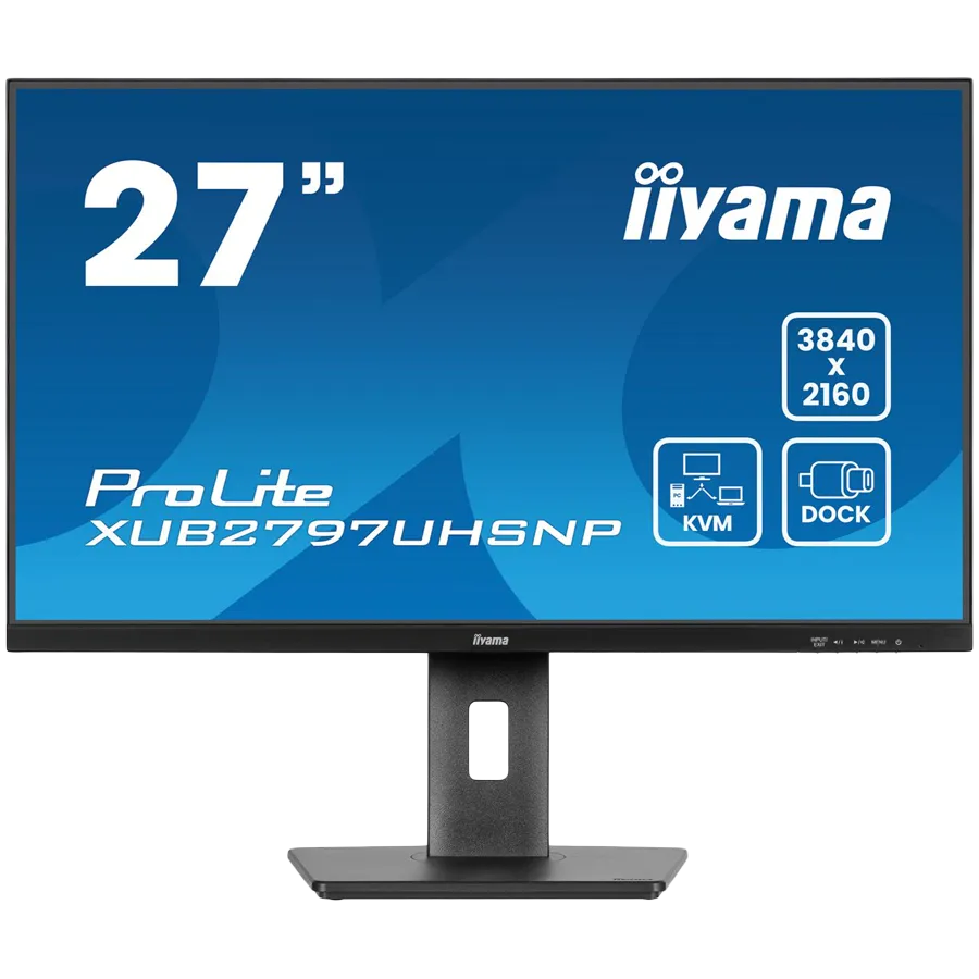 27" IPS-panel, 3840x2160 UHD, USB-C Dock (96W PD, LAN, DP-OUT, USB 3x3.2+1xC(15W)), 4ms, 15cm height adj. stand, 350cd/m2, HDMI, DisplayPort, Speakers