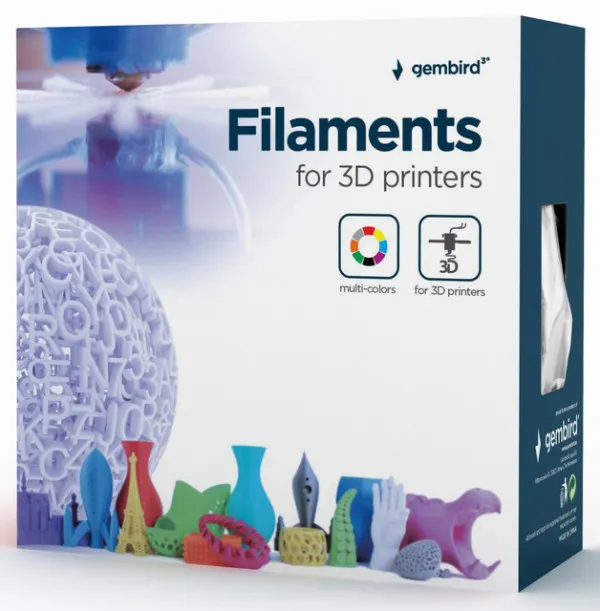 GEMBIRD 3DP-PLA-01-MTBK Mat PLA Filament za 3D stampac 1.75mm, kotur 1KG, black