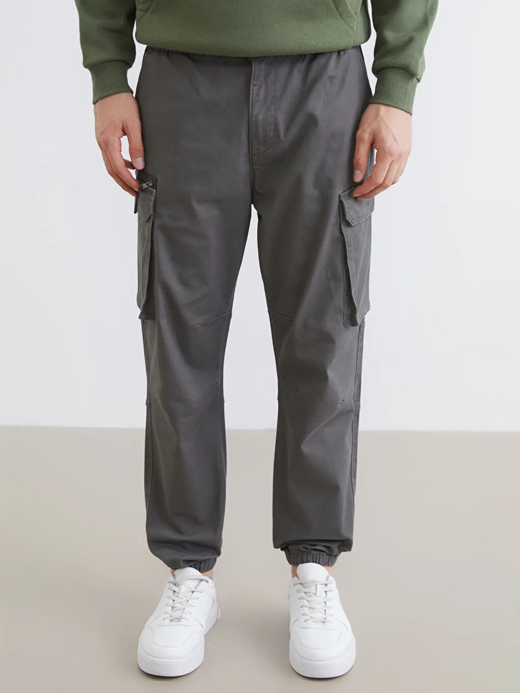 XSIDE Standardne Muške Keper Cargo Pantalone