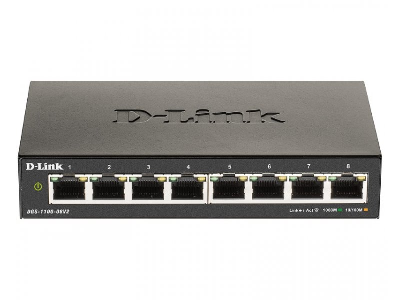 D LINK DGS-1100-08V2 8PORT SMART MANAGED SWITCH