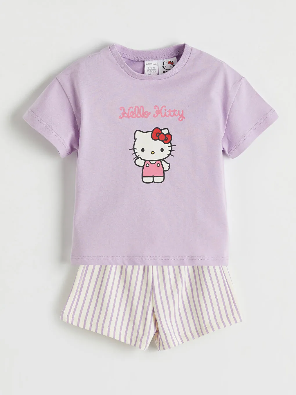 LCW baby Hello Kitty Štampani Komplet Majica I Šorts Za Bebe Devojčice