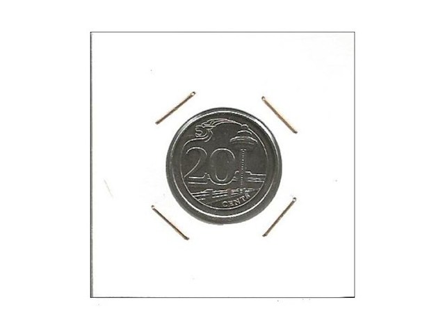 d10 Singapore 20 cents 2014. UNC