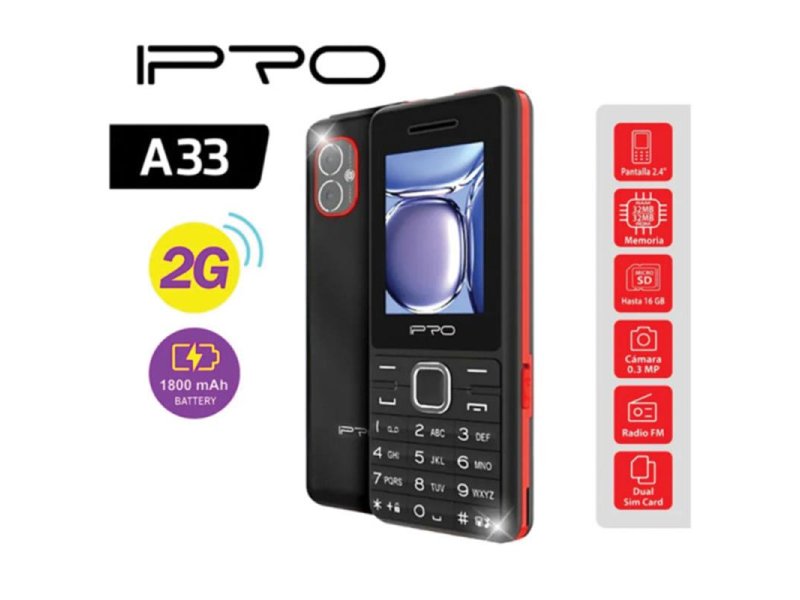 IPRO A33 BLACK RED 2G 32/32MB FEATURE