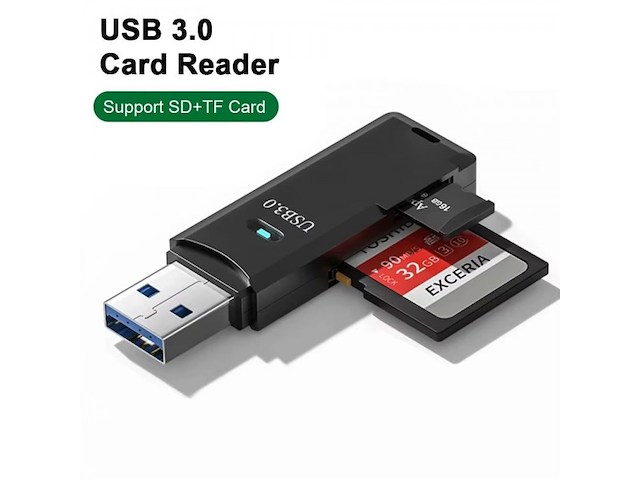 Čitač memo kartica Brzi 2u1 USB 3.0 TF+SD u BG i PA