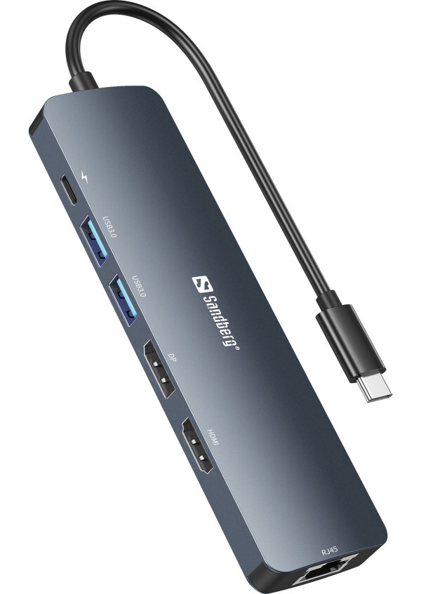 Docking station Sandberg USB-C - HDMI/DP/LAN/2xUSB 3.0/USB C PD 100W 136-43ID: EK000829732