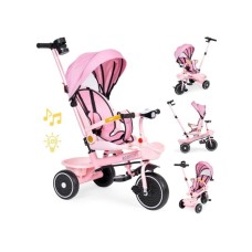 ECO TOYS 2u1 tricikl sa rotirajucim sedistem i sklopivom tendom Pink, ECOTOYS