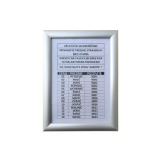TEH-TEL Ram za spisak stanara 875