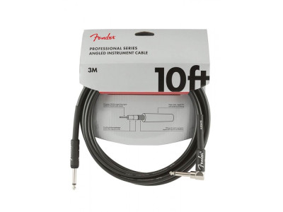 Fender PRIBOR Professional Series Straight to Right Angle Instrument Cable 10ft Black