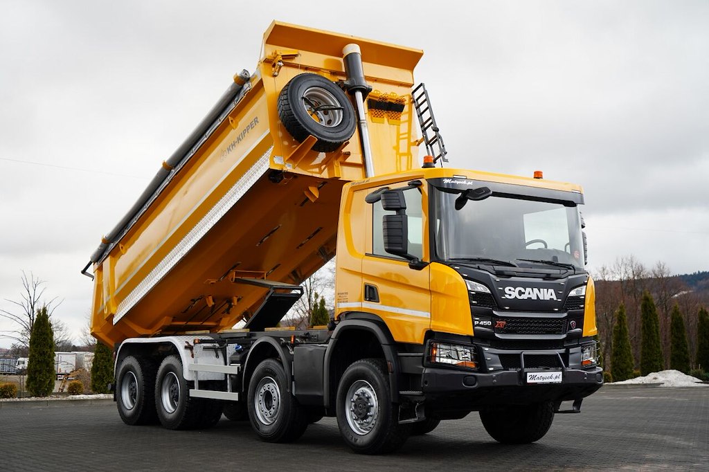Scania P 450 XT  / 8x6 / WYWROTKA TYLNOZSYPOWA / OPTICRUISE / OPONY 100 kiper