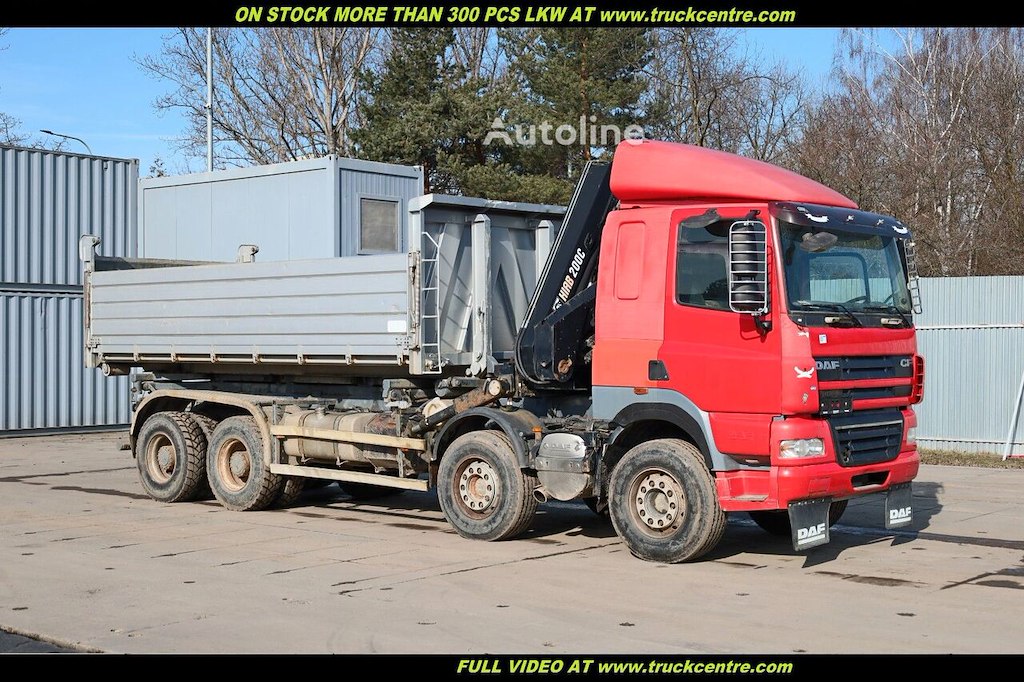 DAF CF 85.460, 8x4, 32 t, ROLL OFF TIPPER,CRANE/KRAN kiper
