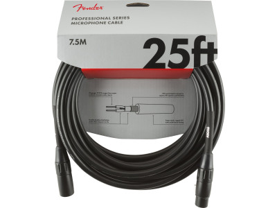 Fender PRIBOR Professional Series Microphone Cable 25ft Black