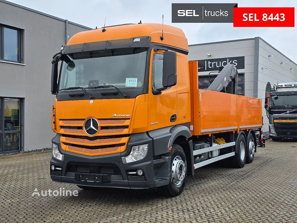 Mercedes-Benz Actros 2543 Baustoff / Retarder / HMF 2110 L2 / Lenkachse / Lift kamion s ravnom platformom