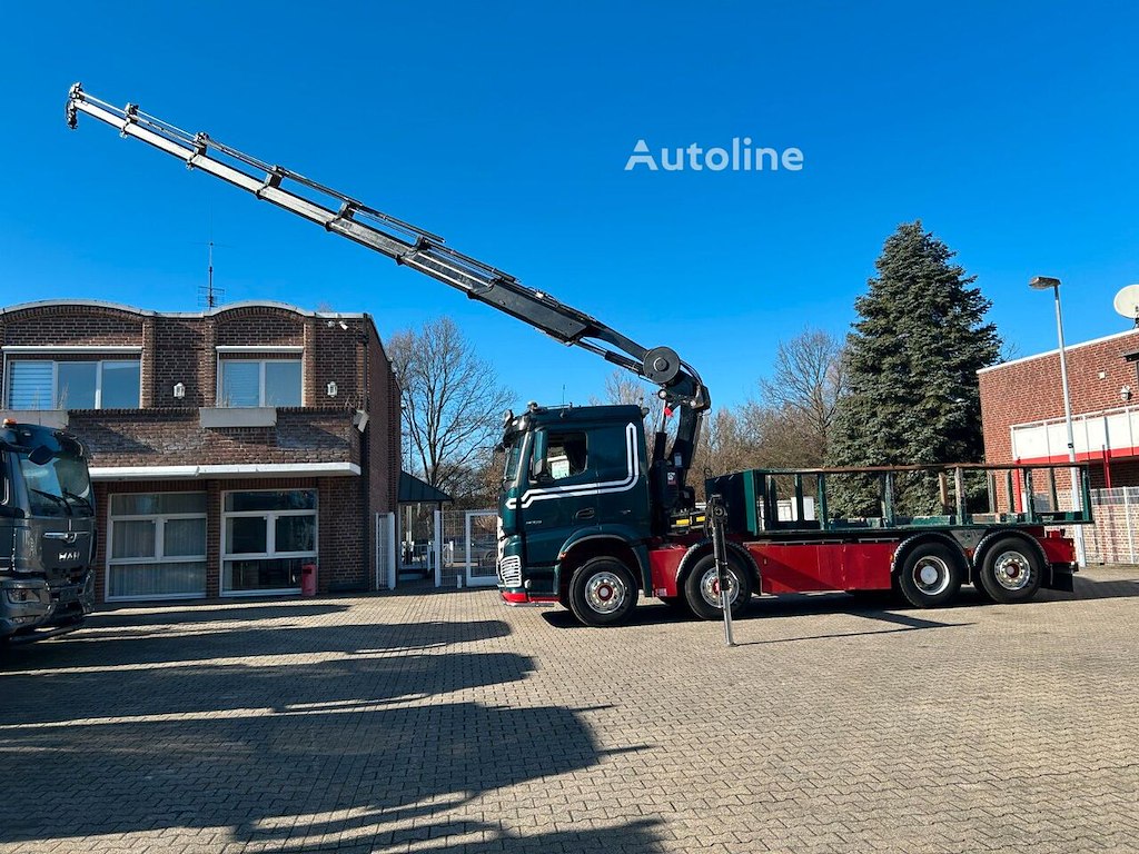 Mercedes-Benz 3253 + HIAB 302 Kran 8x2-4 HAD ALLRAD kamion s ravnom platformom