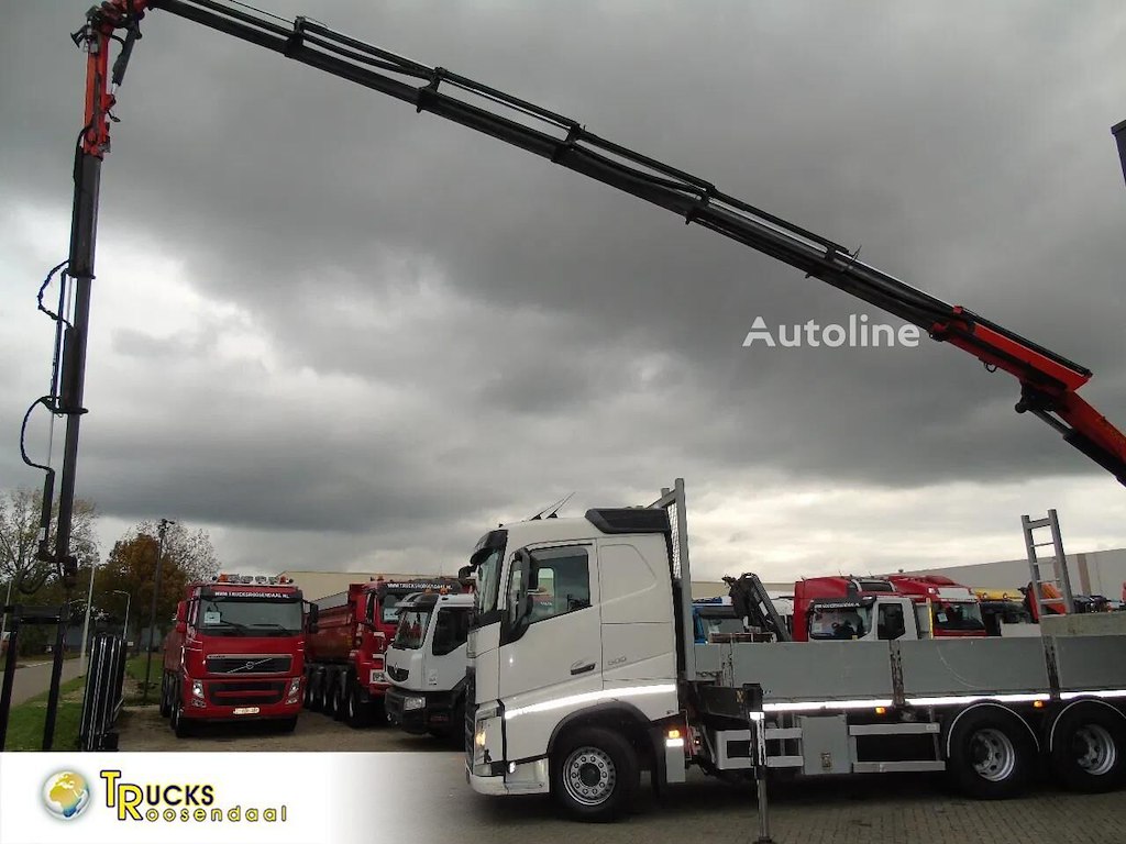 Volvo FH 500 8x4 + PALFINGER PK 34002 6x extension +JIB 3x extensio kamion s ravnom platformom