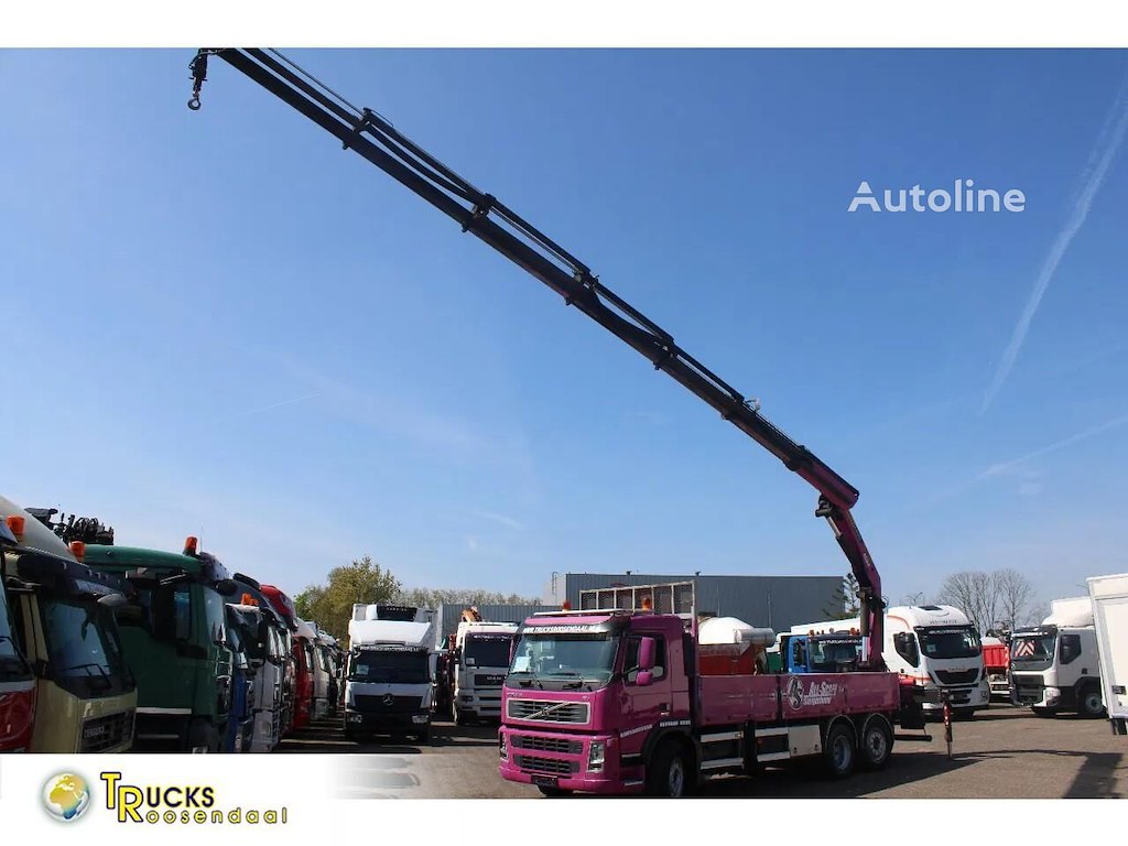 Volvo FM 370 + PALFINGER 23002 /6EXT + REMOTE + 6X2 STEERING kamion s ravnom platformom