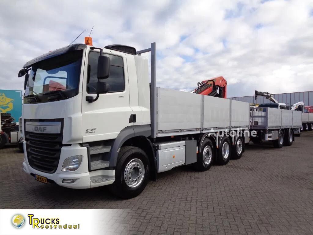DAF CF 460 Combi Pacton MXD220 + 8X2 + Manual + Euro 6 + Palfinger P kamion s ravnom platformom + prikolica sa ravnom platformom
