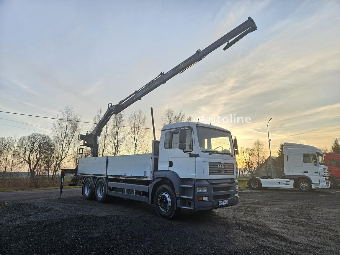 MAN TGA 26.390 6x4 + Crane HIAB 166 kamion s ravnom platformom