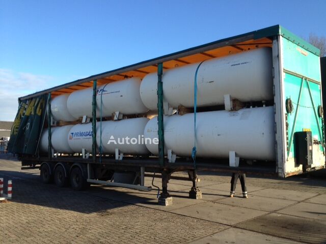 Curtain semi-trailer loaded with LPG tanks poluprikolica sa kliznom ceradom