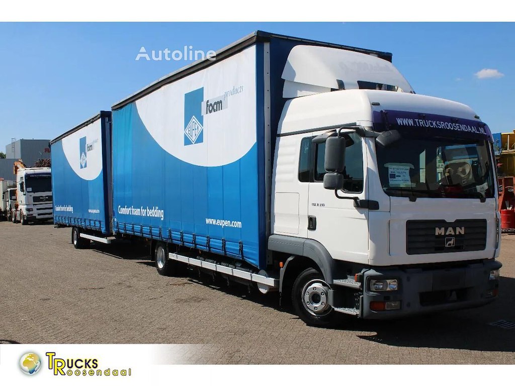 MAN TGL 8.210 + TRAILER + SLEEPCAB COMBI kamion sa klizna zavesa cerada