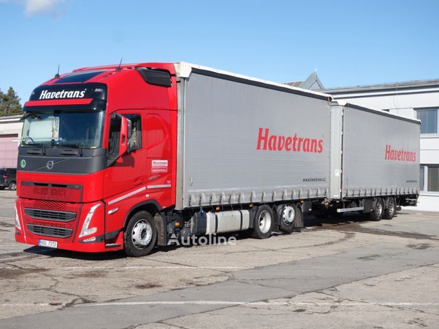Volvo FH 460 XL 6x2, 120 cbm, Durchfahren kamion sa klizna zavesa cerada + prikolica sa kliznom ceradom