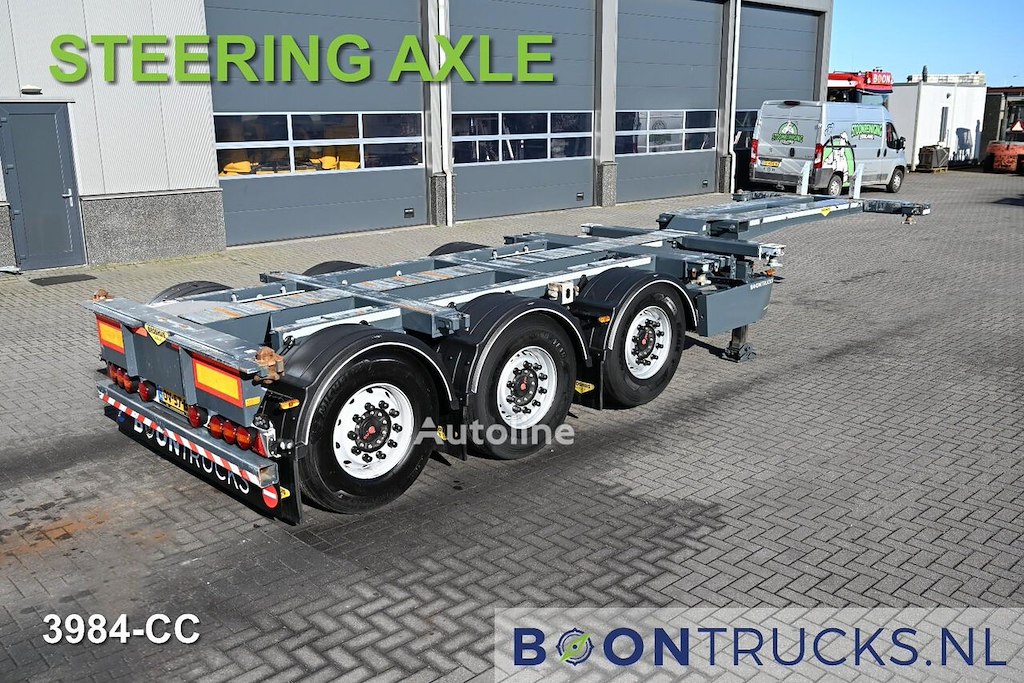 Broshuis MFCC | 2x20-30-40-45ft HC * STEERING * LIFT AXLE * SAF/DISC * NL poluprikolica za prevoz kontejnera