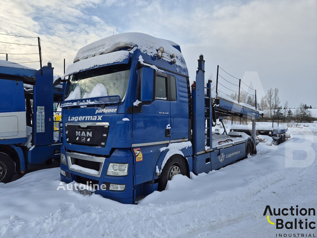 Prodaje se MAN TGX18.440 autotransporter na aukciji + prikolica autotransportera