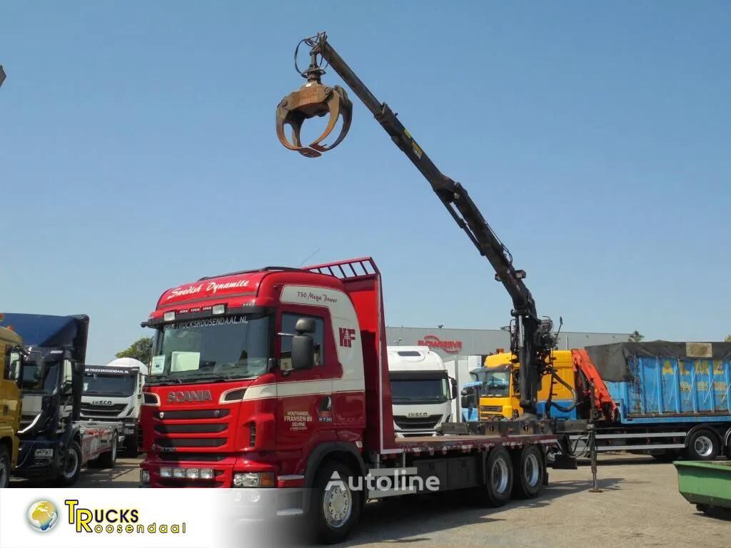 Scania R730 V8 + Euro 5 + Loglift 115Z + 6X4 kamion platforma