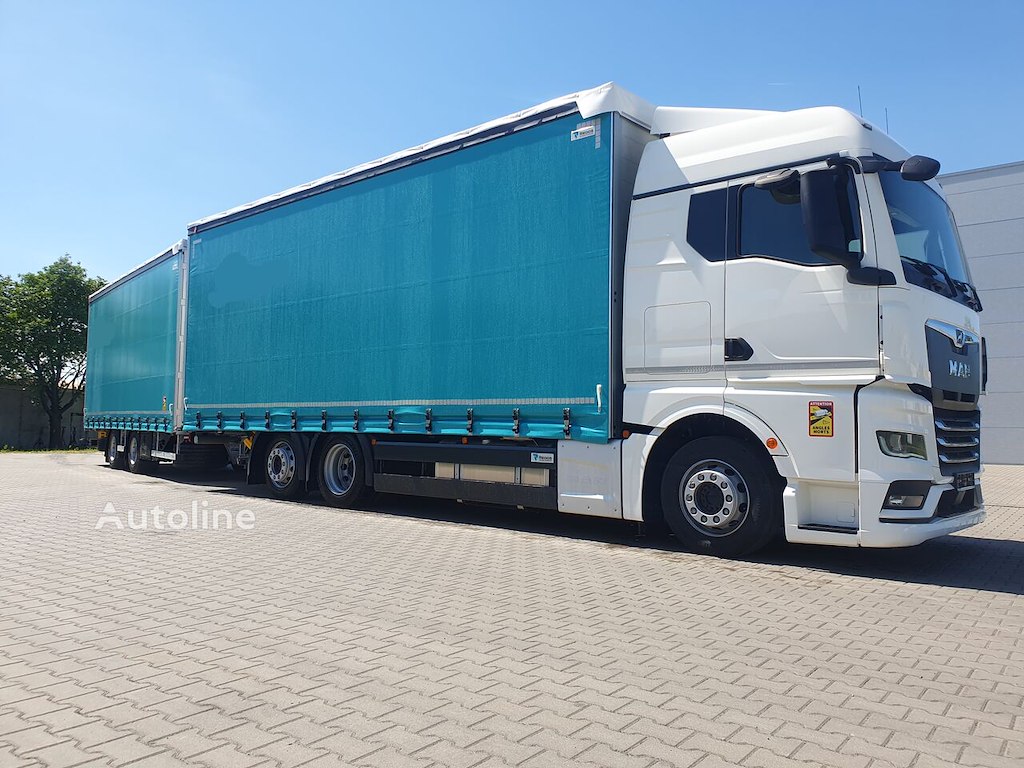 Novi MAN TGX 26.520 kamion s ceradom + prikolica sa ceradom