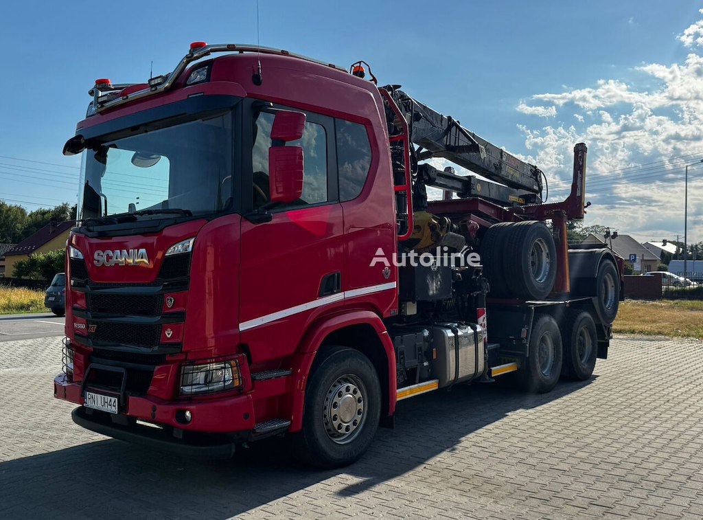 Scania XT R580 V8 + TRAILER (DOLL WÓZEK) kamion za prevoz drva