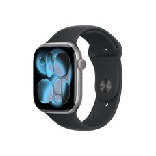 APPLE Watch S11 GPS 46mm Space Grey Aluminium Case with Black Sport Band - M/L (mev44rk/a)