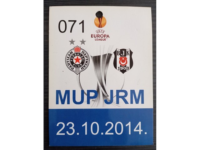 FUDBAL: PARTIZAN - BESIKTAS 23.10.2014 - AKREDITACIJA