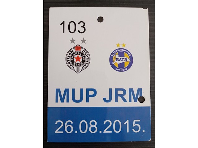 FUDBAL: PARTIZAN - BATE BORISOV 26.08.2015 - AKREDITAC