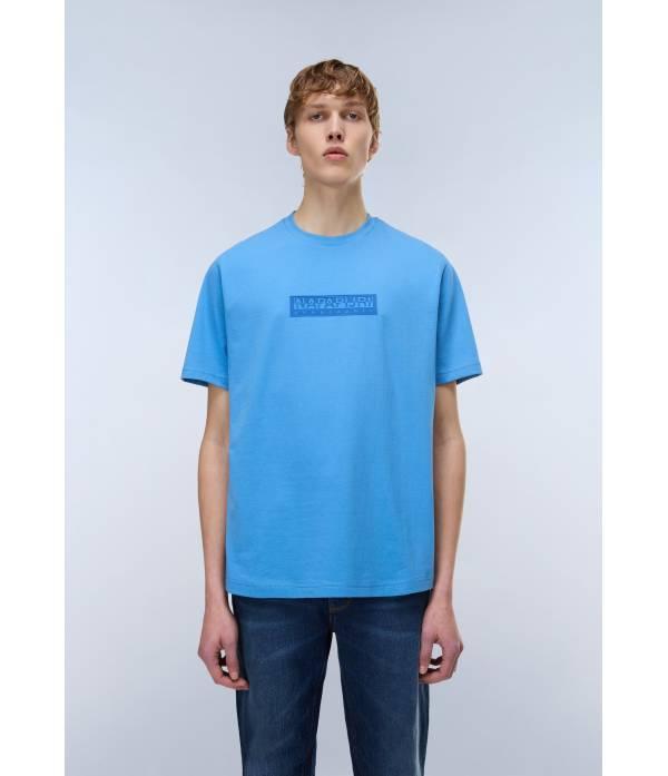 Napapijri-Plava muška majica S-BOX LOGO SS 1 BLUE JASPER B9A