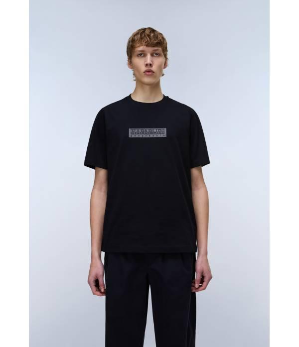 Napapijri-Crna muška majica S-BOX LOGO SS 1 BLACK BEAUTY
