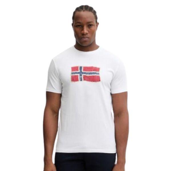 Napapijri-Bela muška majica S-MAHSA SS FANCY FX1