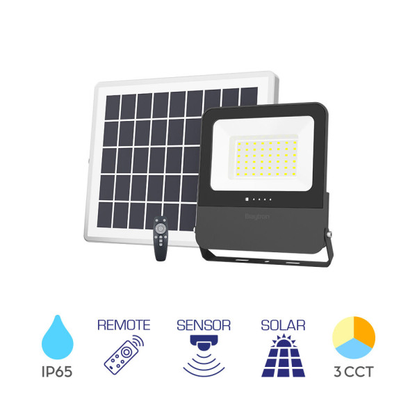 BRAYTRON Solarni led reflektor BRY-SOLAR PL-30W-3IN1-RMT-IP65