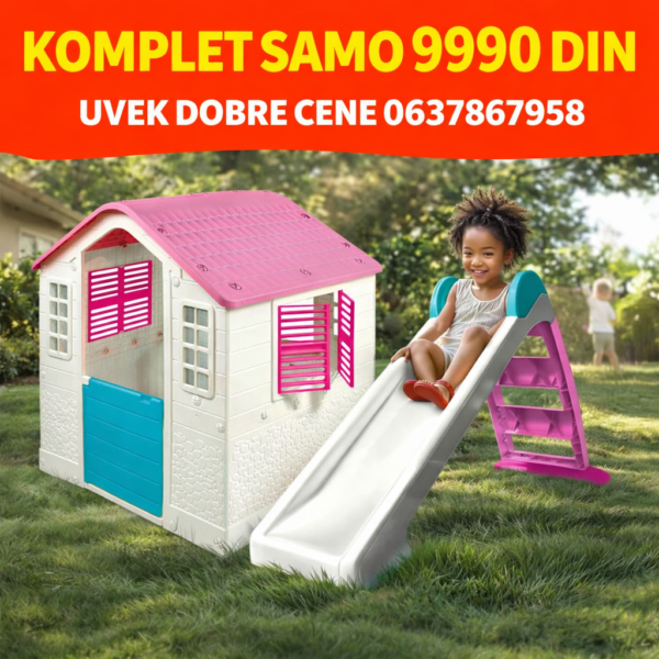 KOMPLET KUCICA + TOBOGAN UVEK DOBRA CENA VISE BOJA