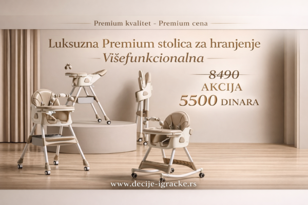 STOLICA ZA HRANJENJE BEBA VISE BOJA 4U1 premium